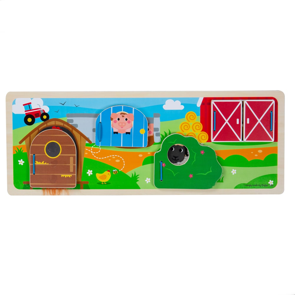 On the farm sensory board y Bigjigs Toys